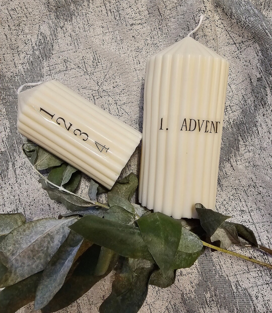 Pillar Candle Advent Candles Block Candle Fluted Candle - Etsy