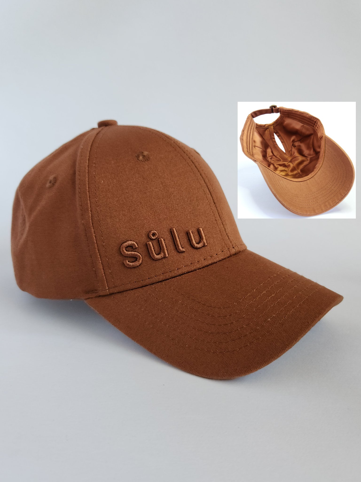 Satin Lined Hat / Ponytail Hole Cap - Etsy