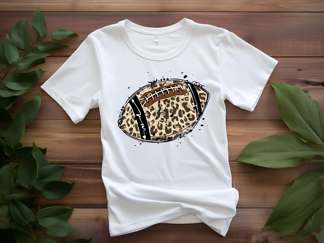 Leopard Print Football Cute Game Day Shirt Gildan Softstyle T-shirt ...