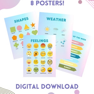Emotion Weather Shape Wall Posters for Kids Kids Playspace Posters ...