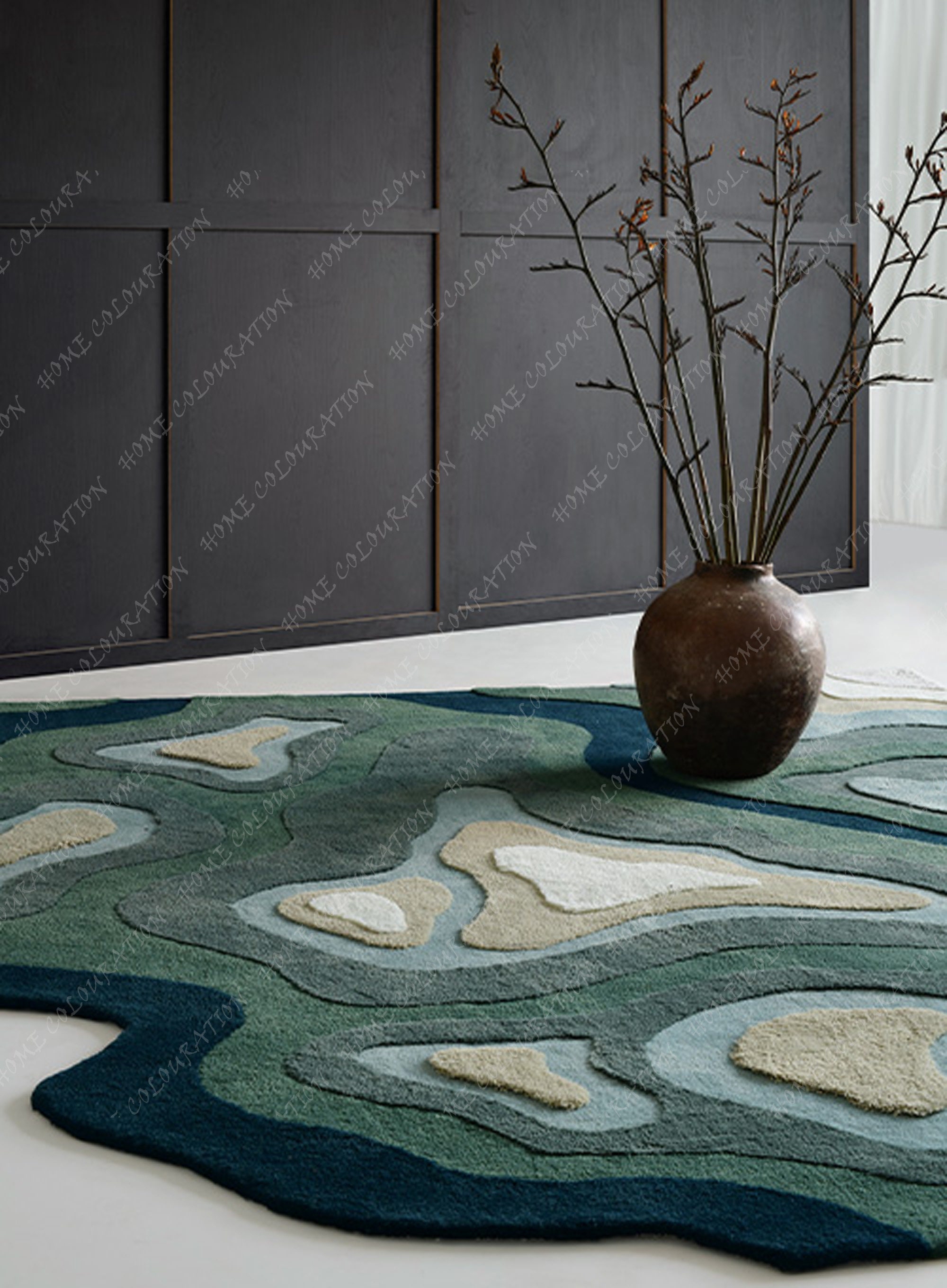 Irregular Chinoiserie Rug 100% Woolen Area Rug Tufted Wool Rug - Etsy