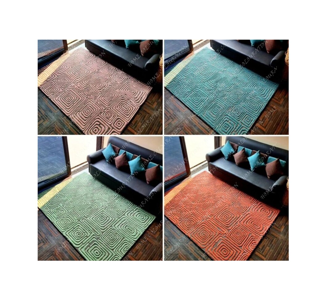 Hand Tuffted Custom Carpet and Rugs Rainbow Color New Authentic 100% ...