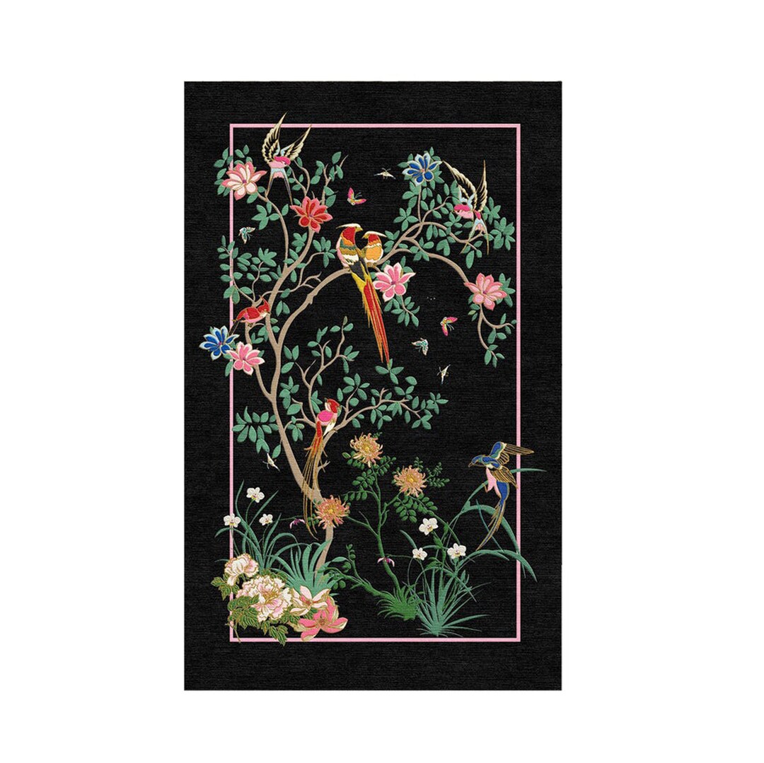 Tufted Trees Bird Rug Hand Tufted Rug Tufted Wool Rug Hand Tuft Rug 5x8 ...