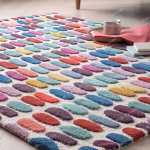 Chinoiserie Parrot Green, Hand-tufted Wool Area Rug/carpet for Bedroom ...