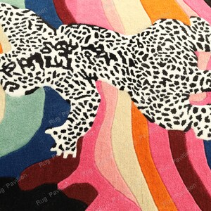 Multi Colour Panther Rug Feet Creative Pattern Carpet for Living Room ...