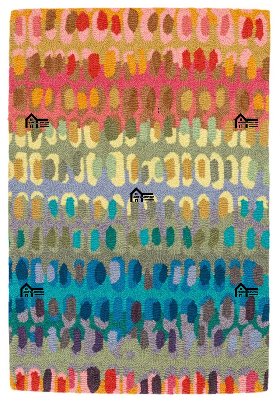 Hand-tufted Rainbow Polka Dot Hand Tuft Hand Tufted Large Area Rug 5'x8 ...