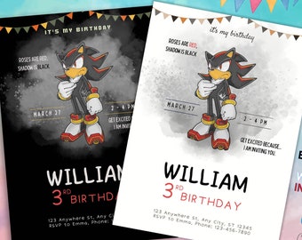 Sonic Shadow Birthday Invitation - Etsy UK