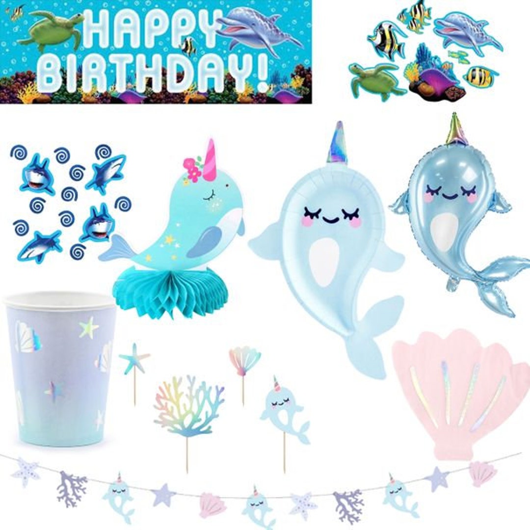 Party Set Narwhal Birthday Decoration for Children's Birthday ...