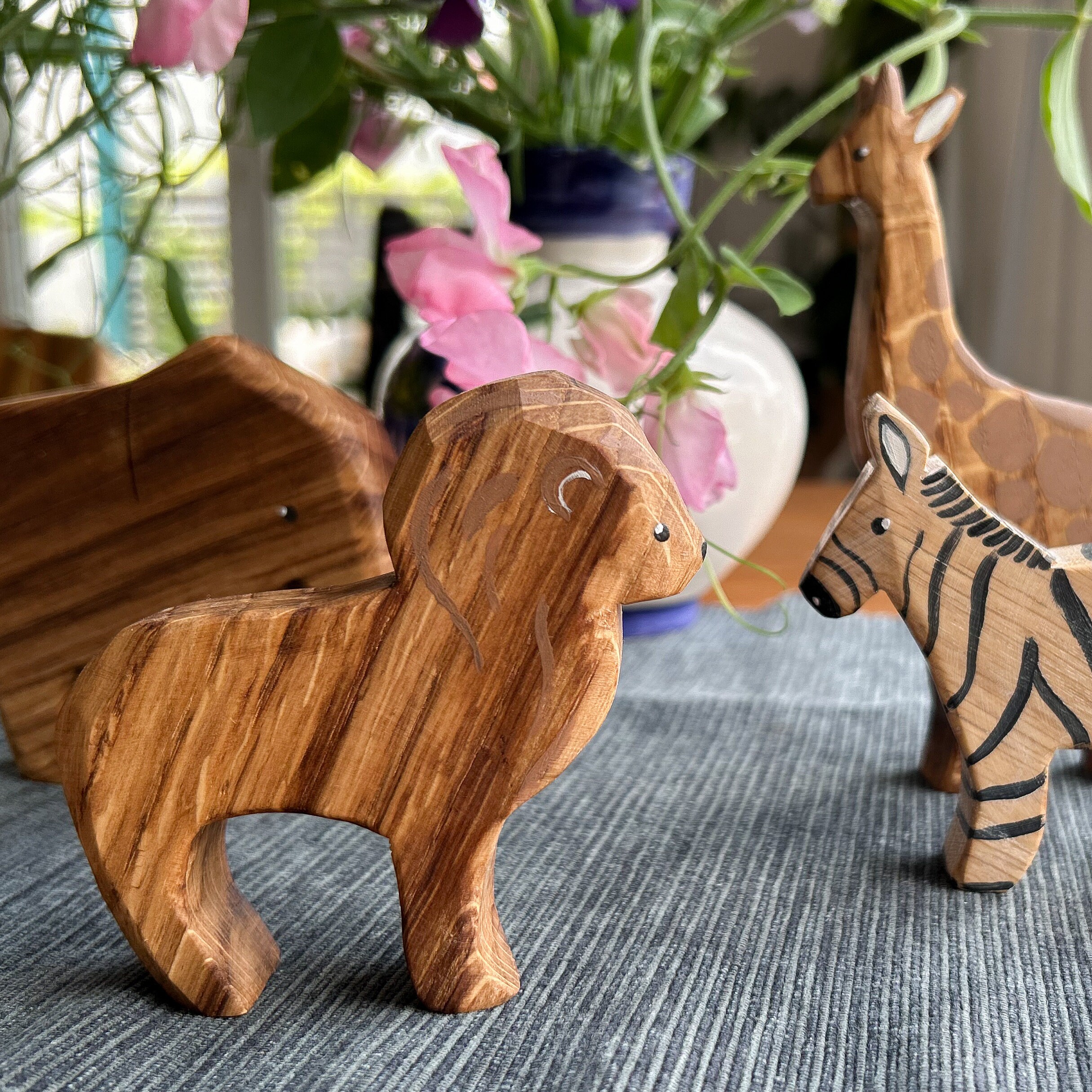 Wooden African Animal Figurines Play SET Handmade Safari Eco Toys ...