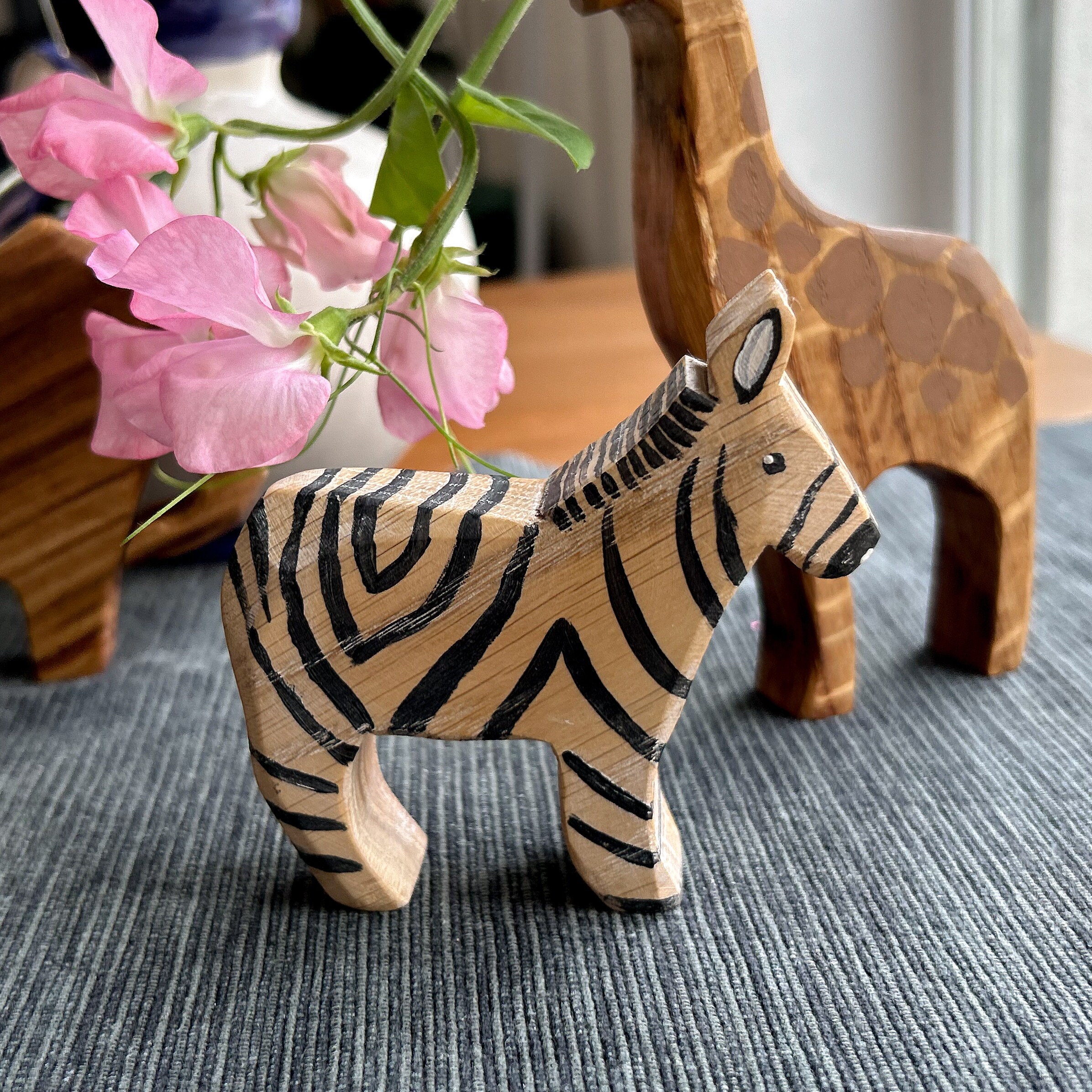 Wooden African Animal Figurines Play SET Handmade Safari Eco Toys ...