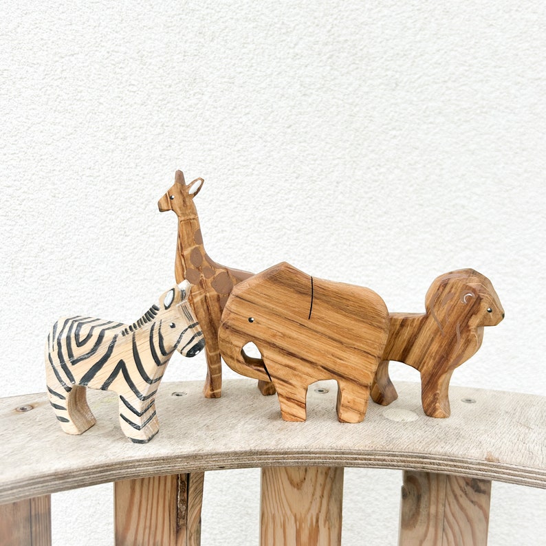 Wooden African Animal Figurines Play SET Handmade Safari Eco Toys ...