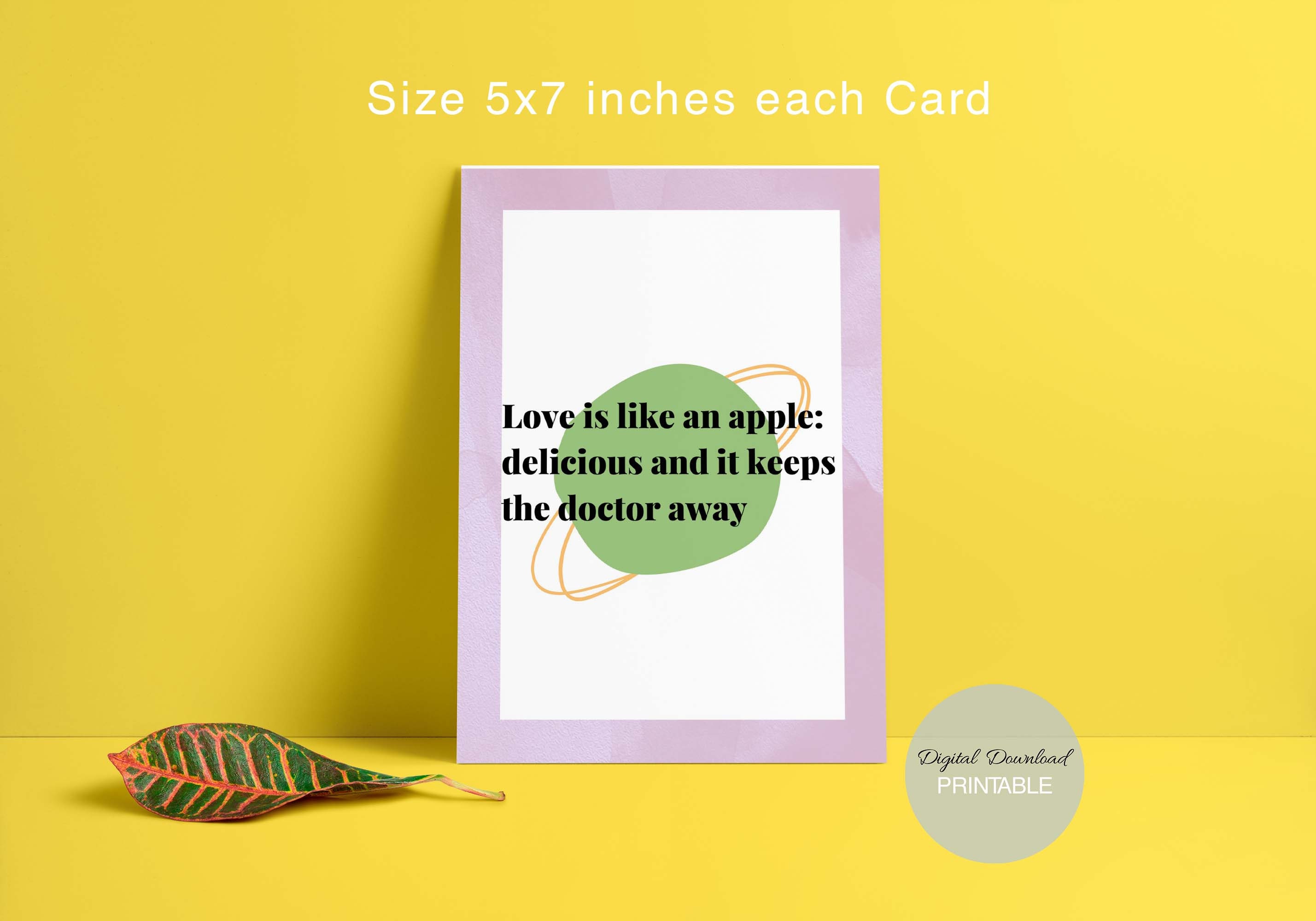 Funny Fruit Cards for Kids, Fruit Illustration Cards, Colorful Pastel ...