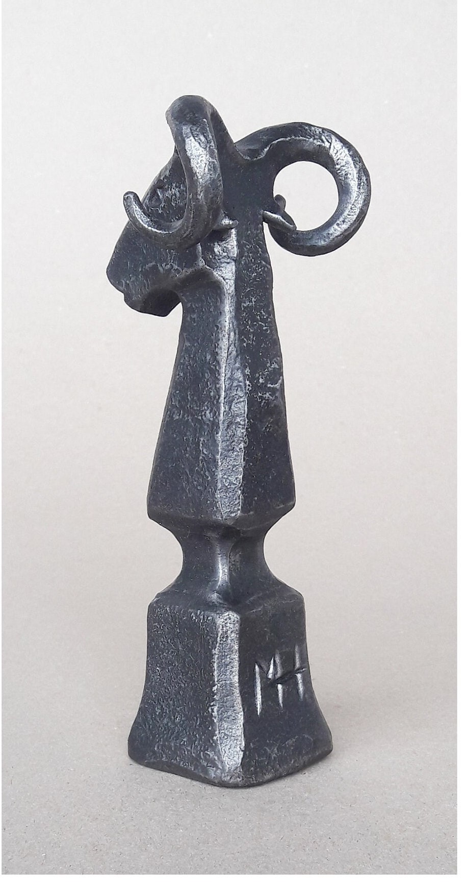 Hand Forged Iron Sculpture - Ram, Unique Piece of Metal Art, Blacksmith ...