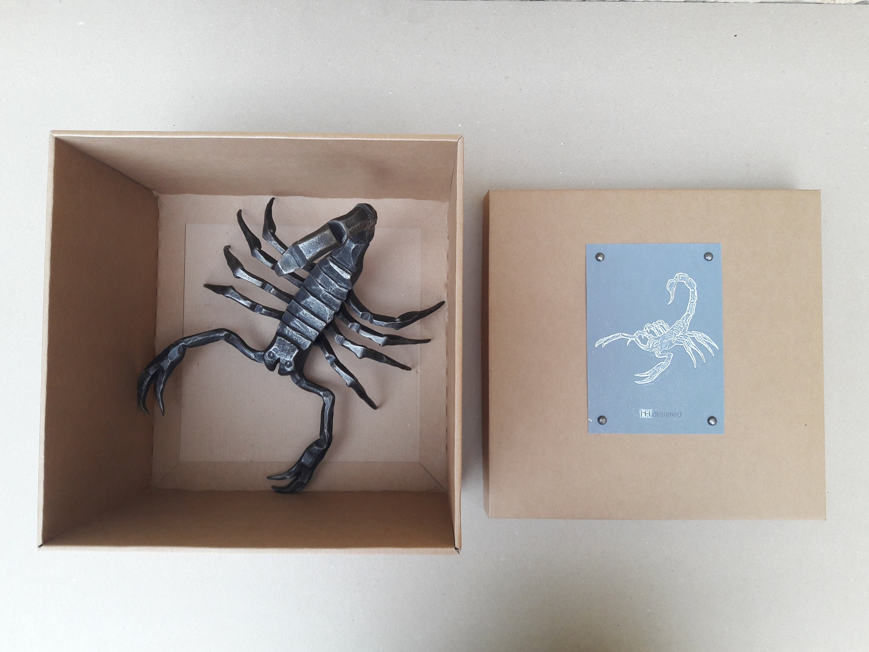 Hand Forged Iron Sculpture Scorpion, Unique Piece of Metal Art ...