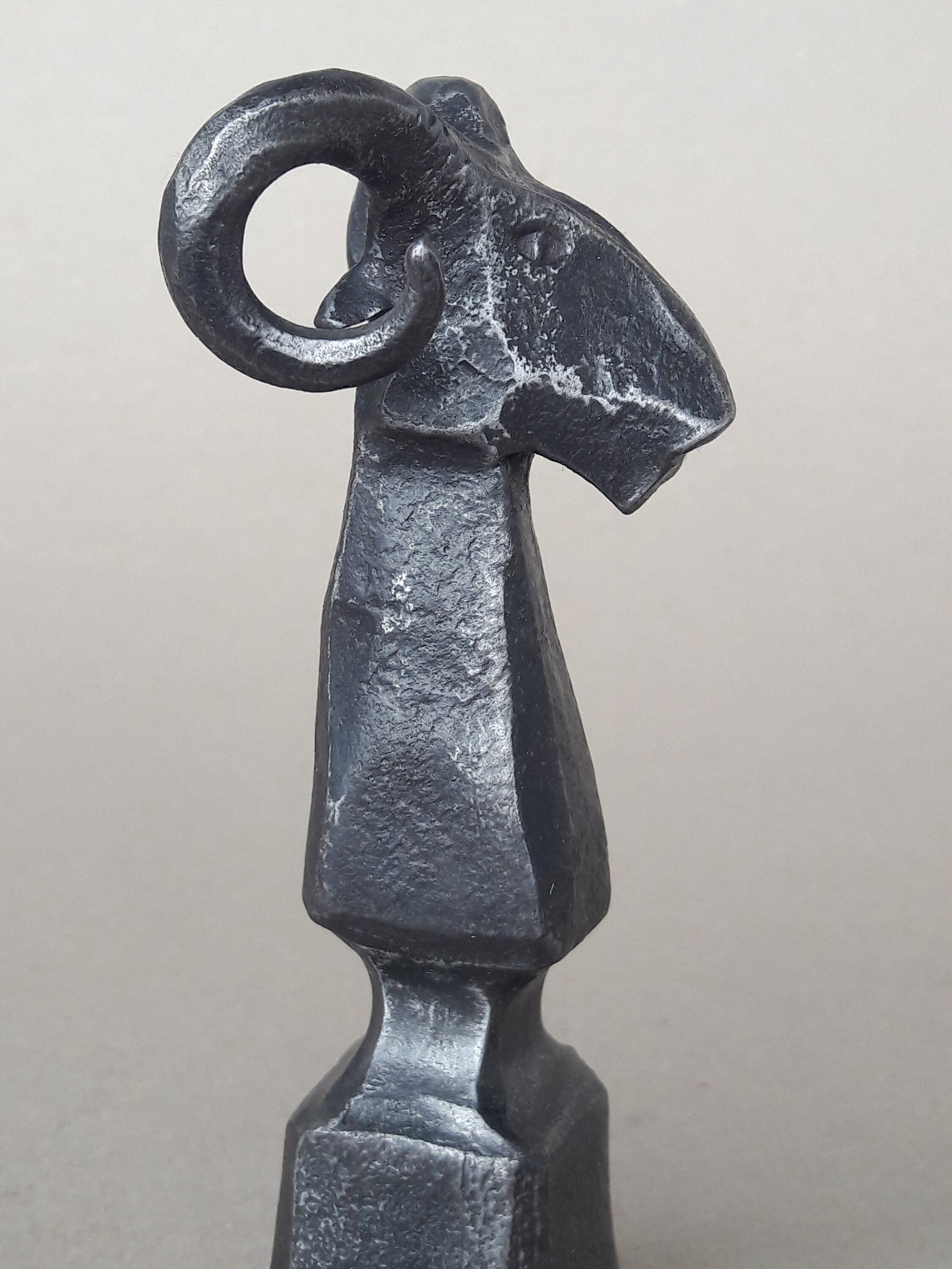 Hand Forged Iron Sculpture - Ram, Unique Piece of Metal Art, Blacksmith ...