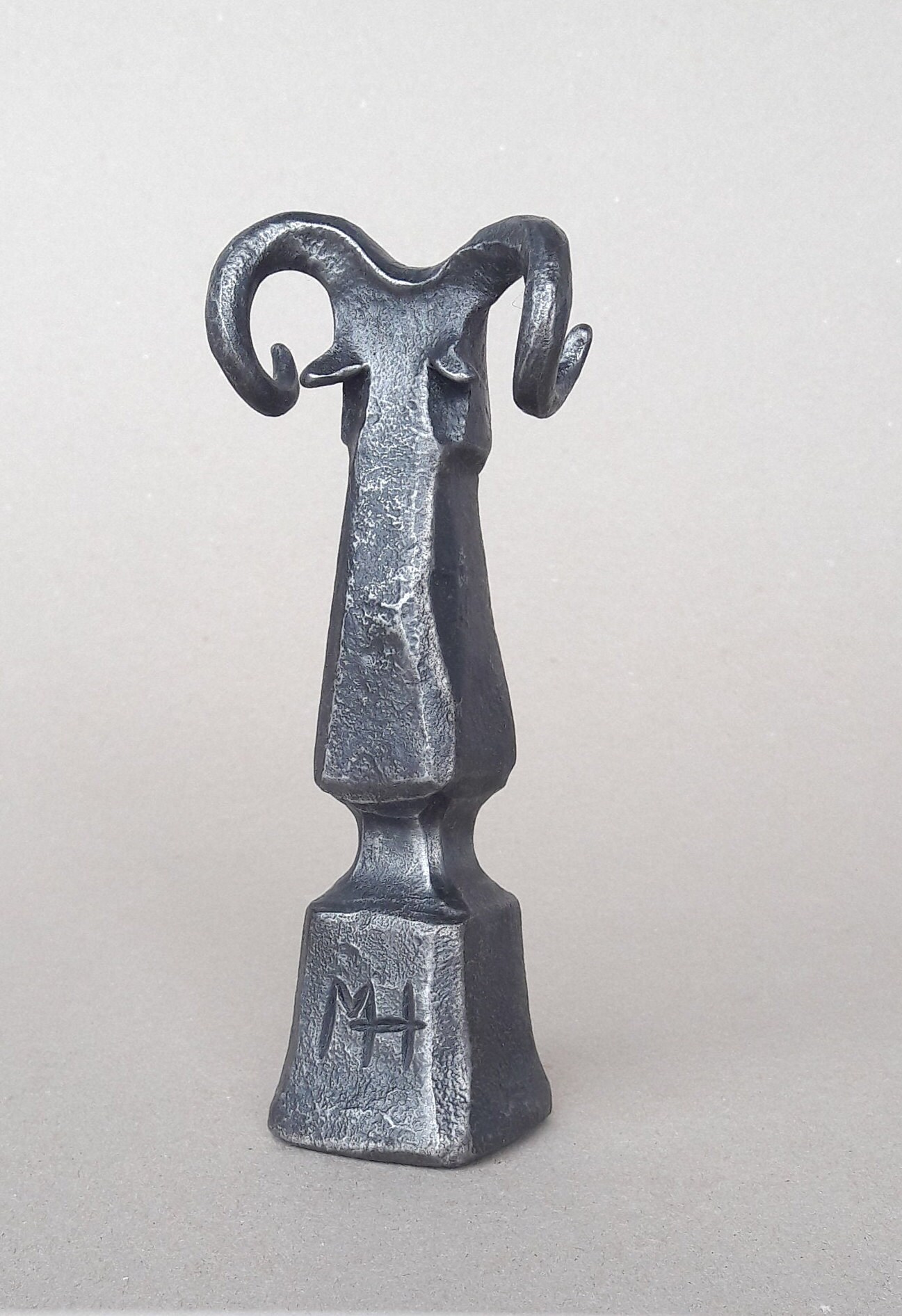 Hand Forged Iron Sculpture - Ram, Unique Piece of Metal Art, Blacksmith ...