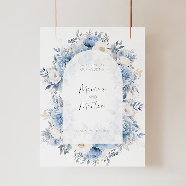 Blue Wedding Sign - Etsy