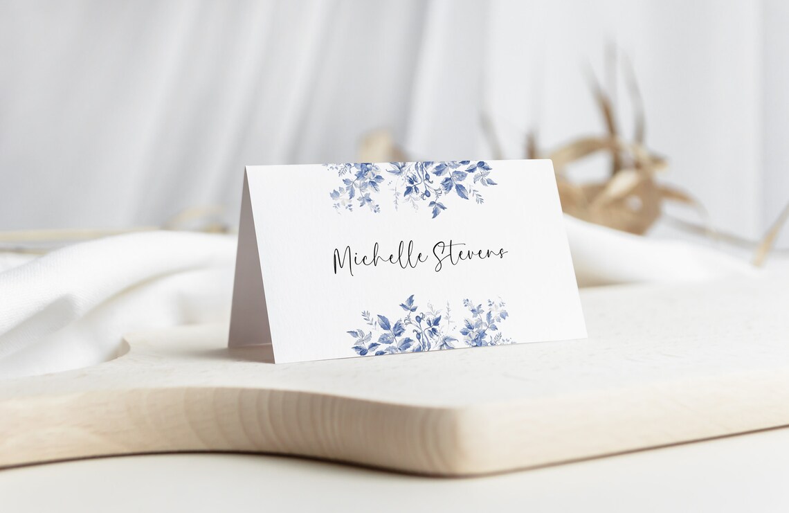 Place Card Editable Template, Wedding Table Setting Name Card ...