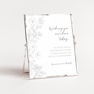 In Loving Memory Sign Template With Floral Outline, Printable ...