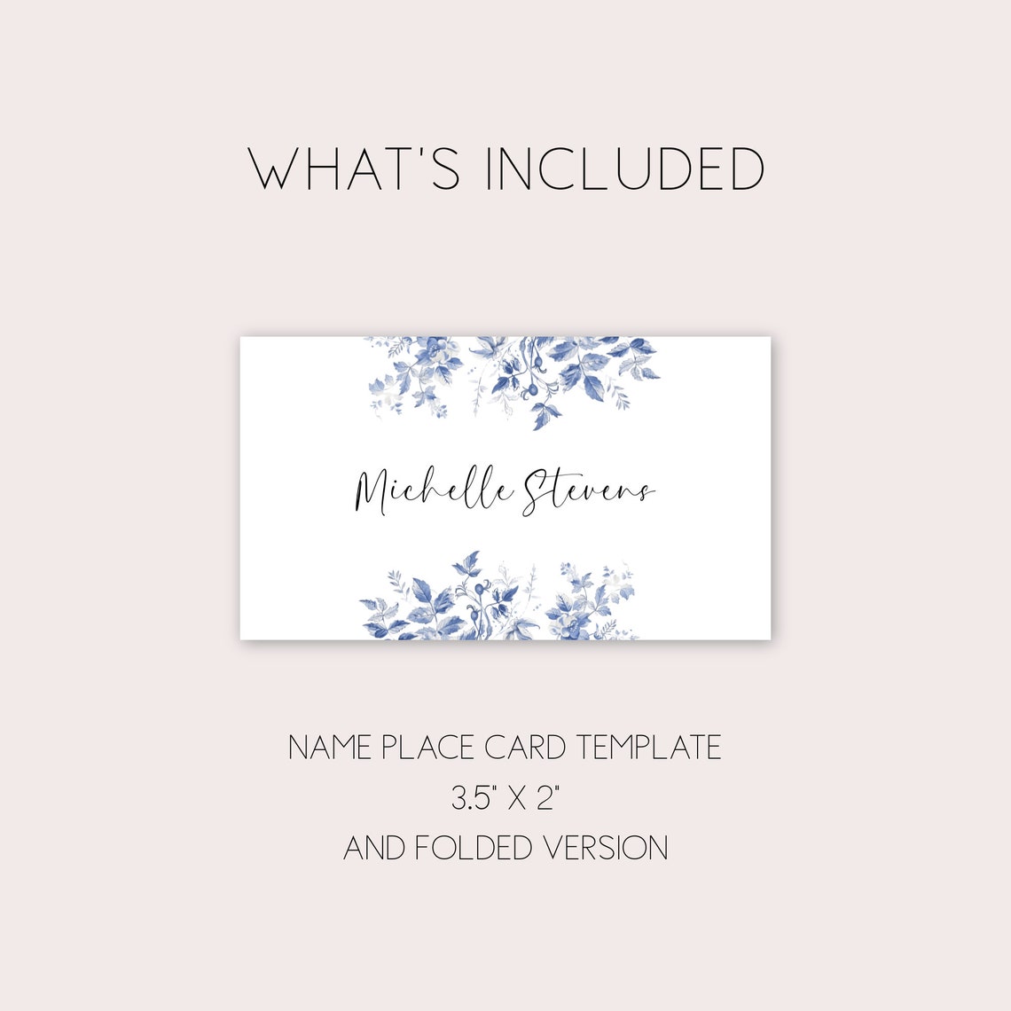 Place Card Editable Template, Wedding Table Setting Name Card ...