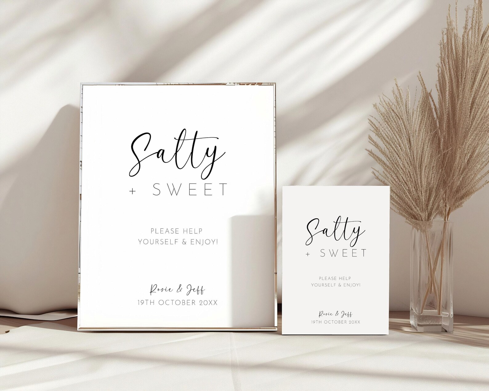 Salty and Sweet Printable Bar Sign, Editable Wedding Favor Sign ...