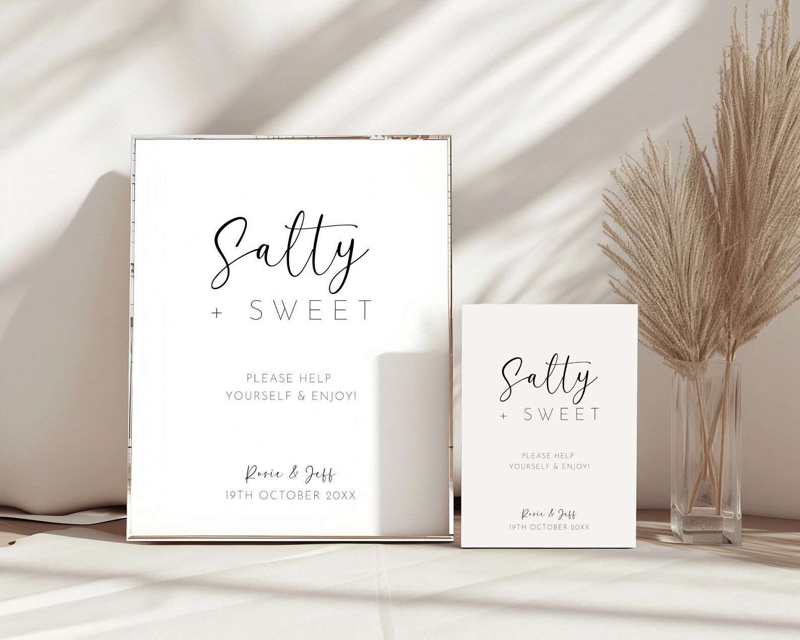 Salty and Sweet Printable Bar Sign, Editable Wedding Favor Sign ...
