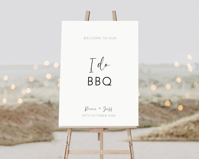I Do Bbq Sign Template, Bbq Welcome Poster, Barbeque Elopement, Couples ...
