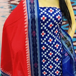 Odisha Sambalpuri Handloom Cotton Dress Piece With Dupatta - Etsy
