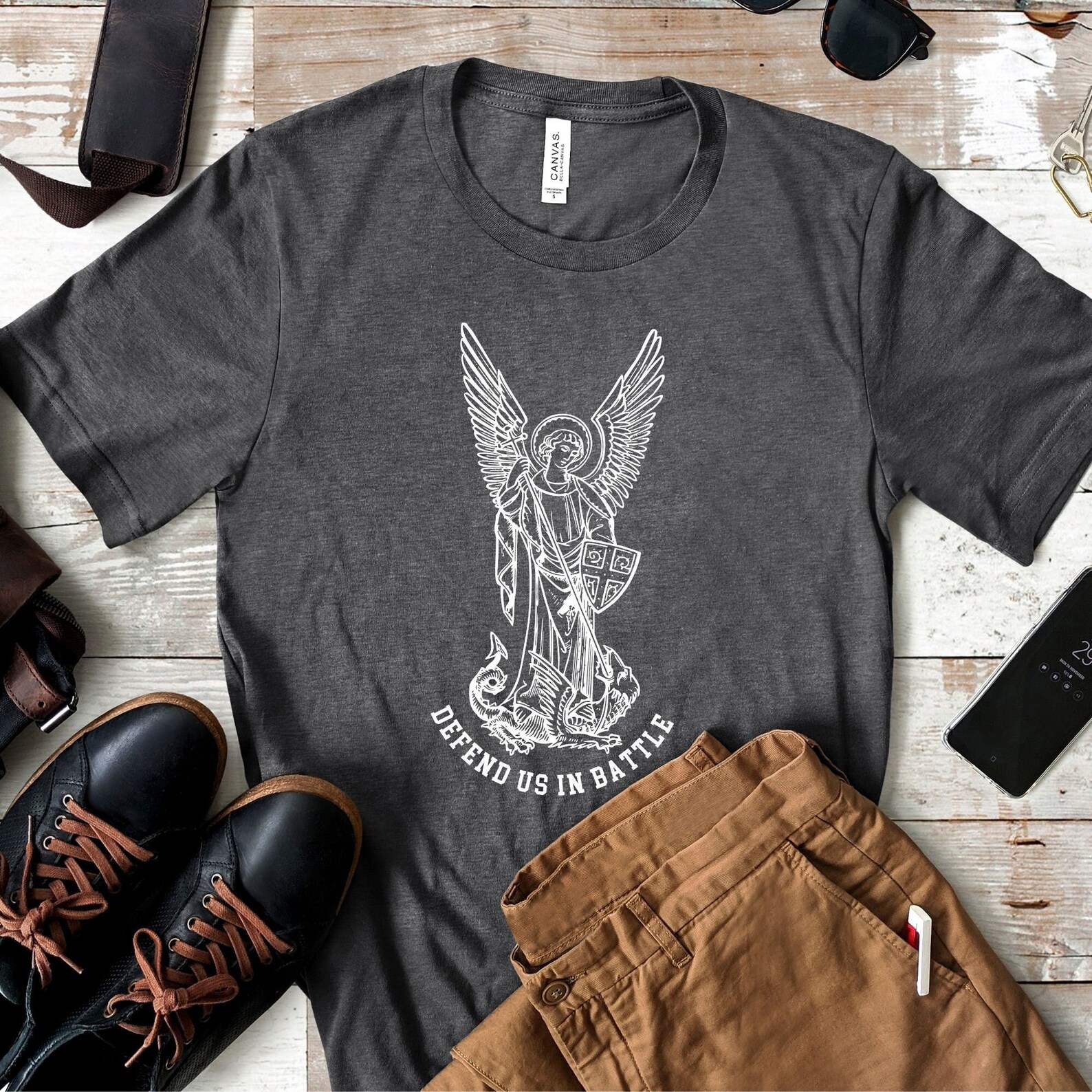 St. Michael Shirt, Catholic Gift, Catholic Shirt for Men, Catholic Men ...