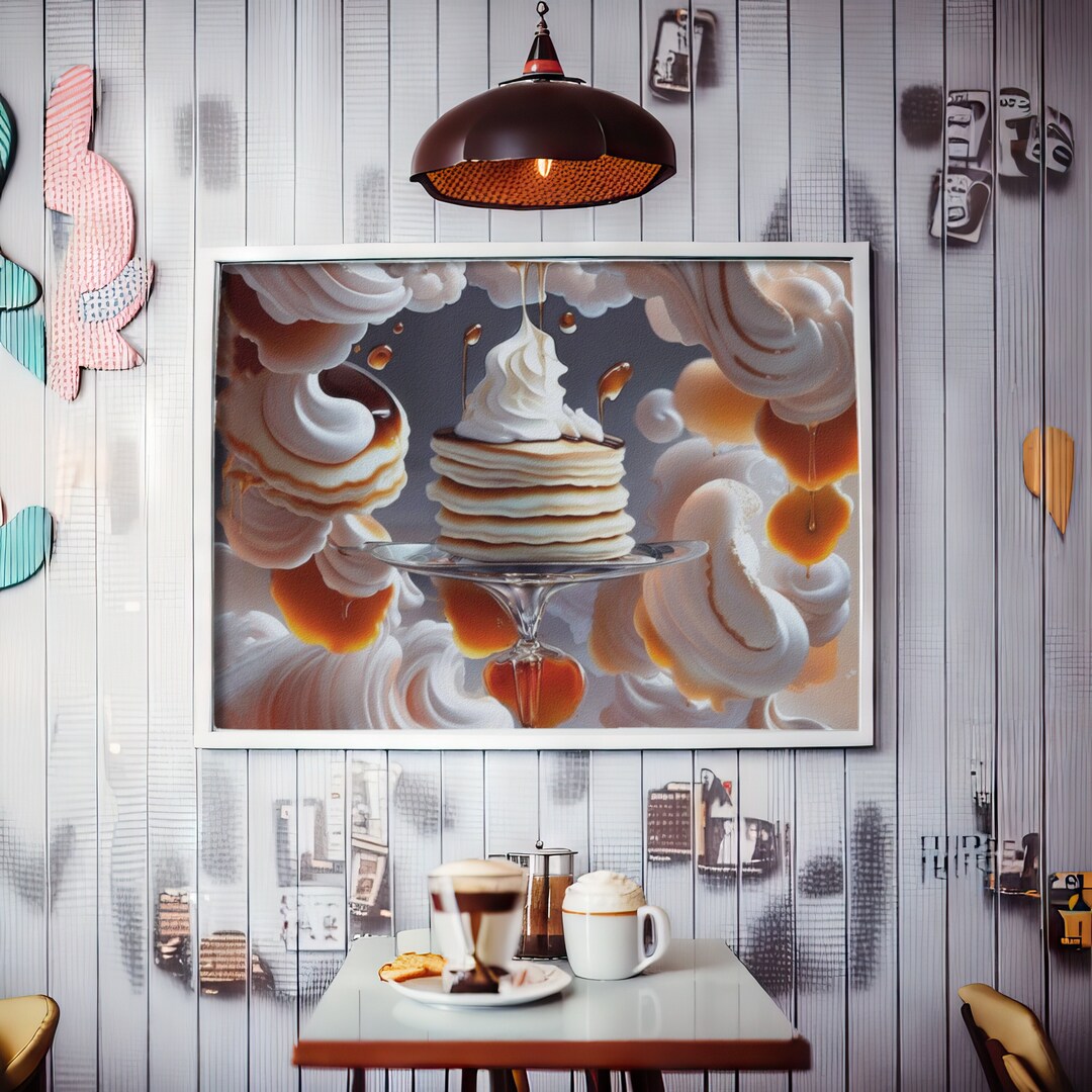 Abstract Breakfast Art Cafe Decor Poster Foody Art Cafe Art Gift Coffee ...