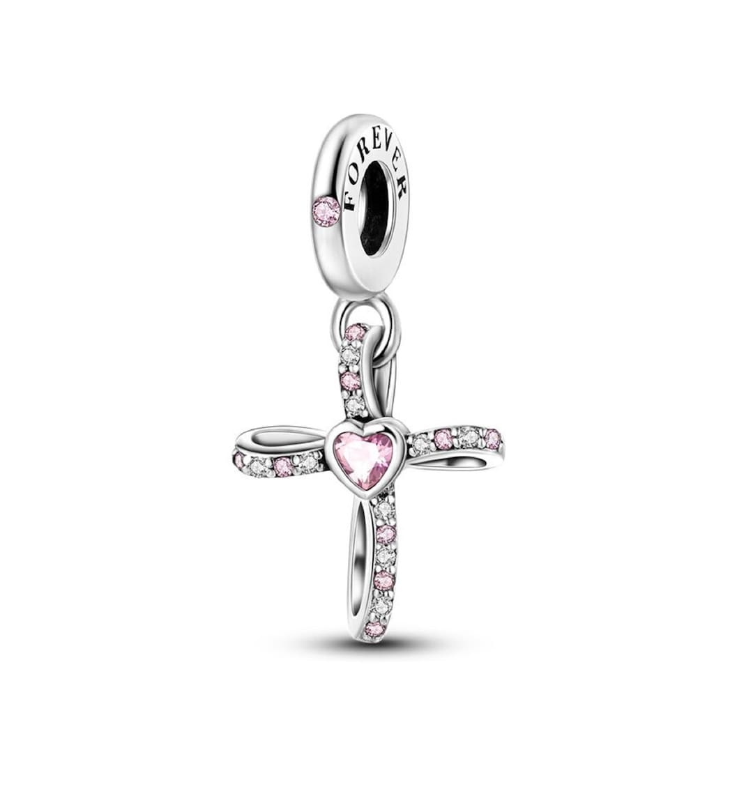 Faith Cross Dangle Charms for Bracelets, 925 Sterling Silver Charm Fits ...