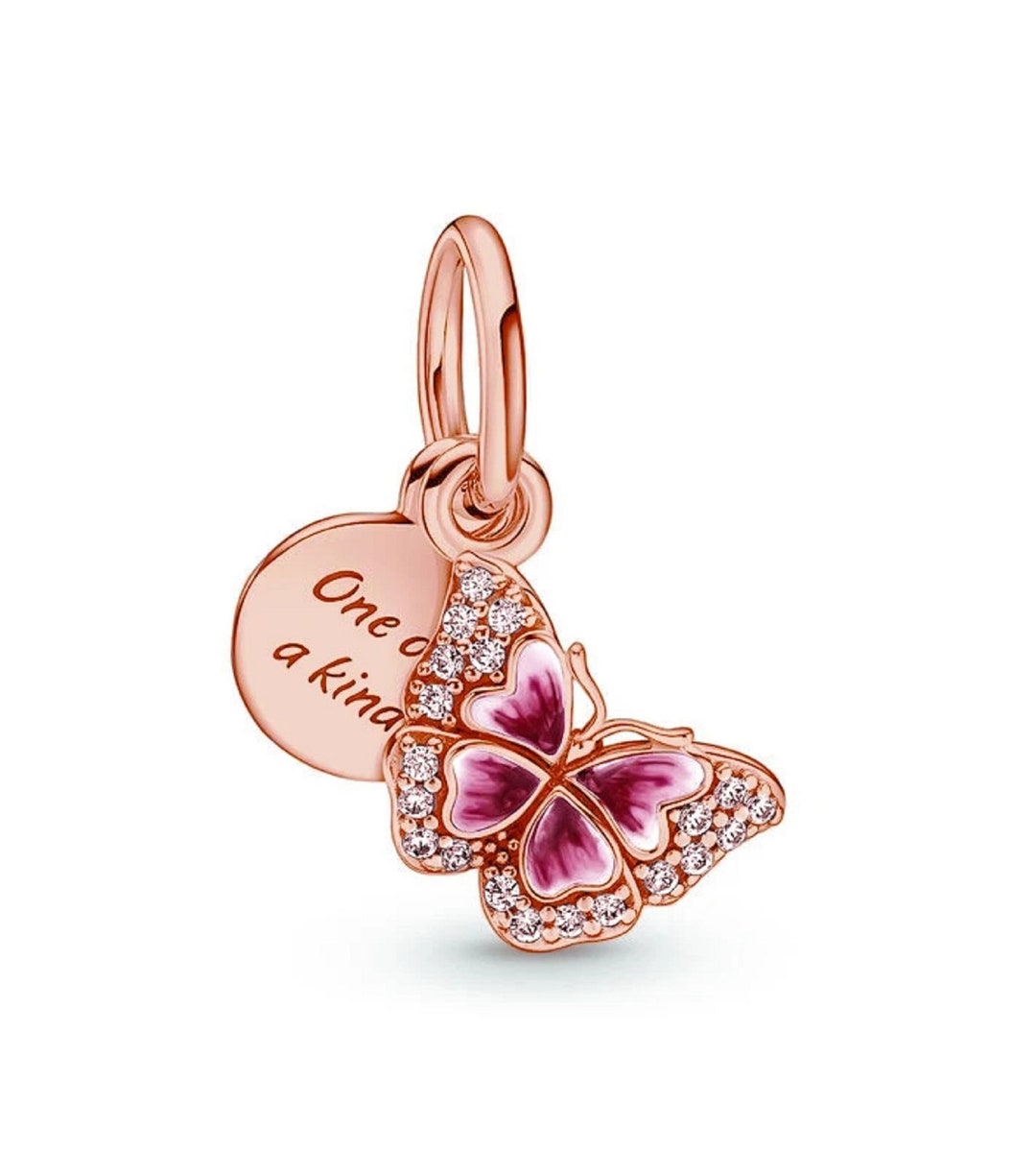 Butterfly Charms for Bracelets, Rose Gold Charms, Fits for Pandora ...