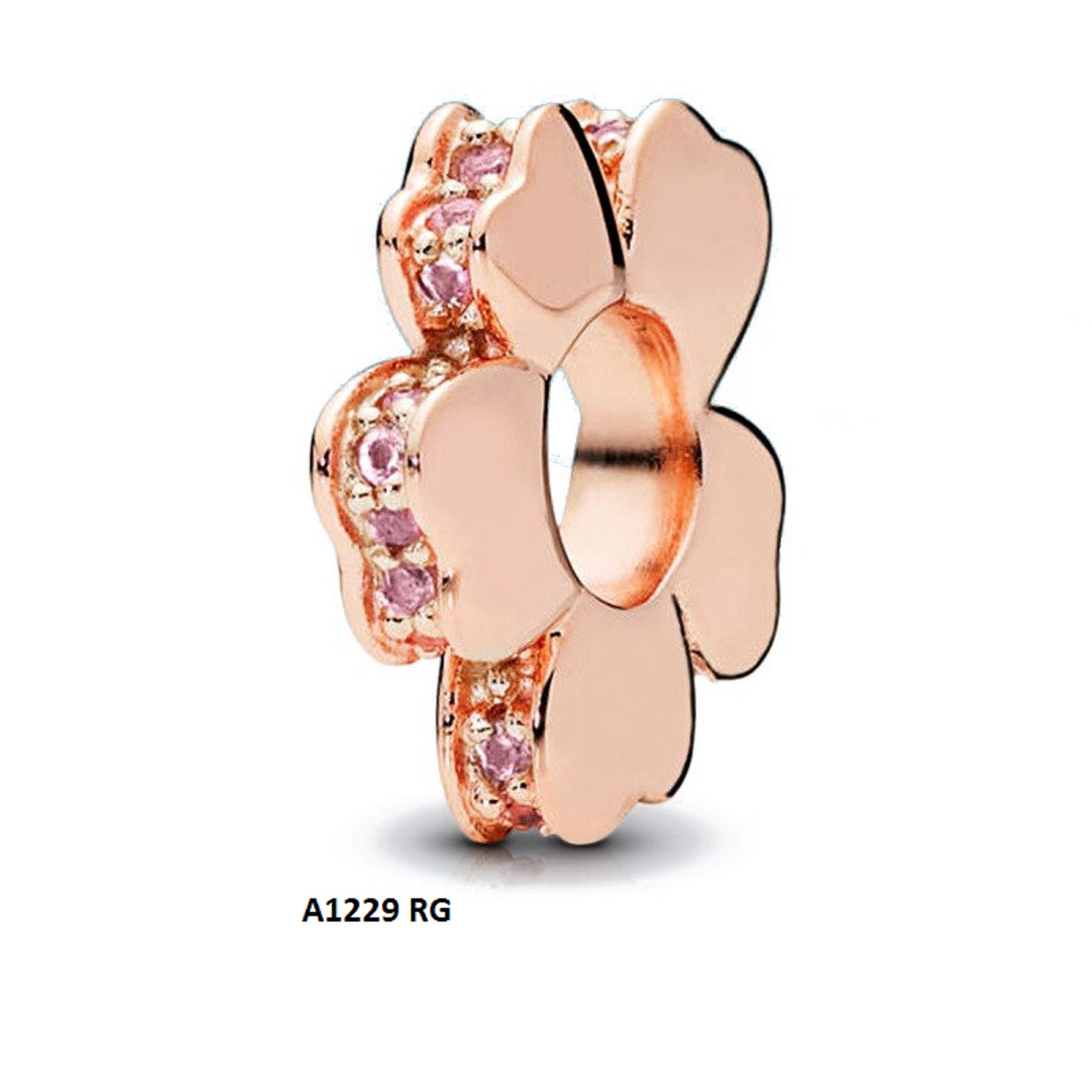 Rose Gold Flower Clip Charms for Pandora Bracelet, 925 Sterling Silver ...