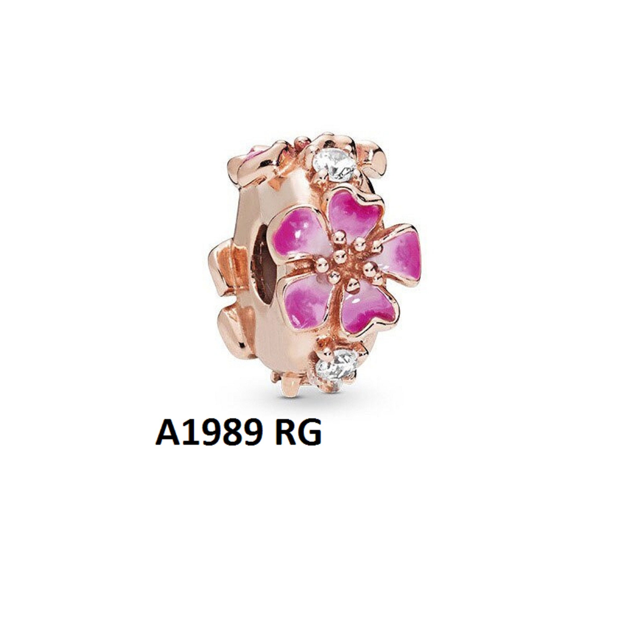 Rose Gold Flower Clip Charms for Pandora Bracelet, 925 Sterling Silver ...