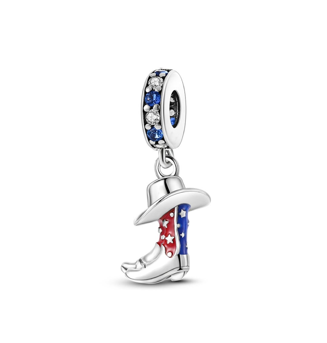 Cowboy Boot Charm Fits Pandora Bracelet Charms, 925 Sterling Silver ...