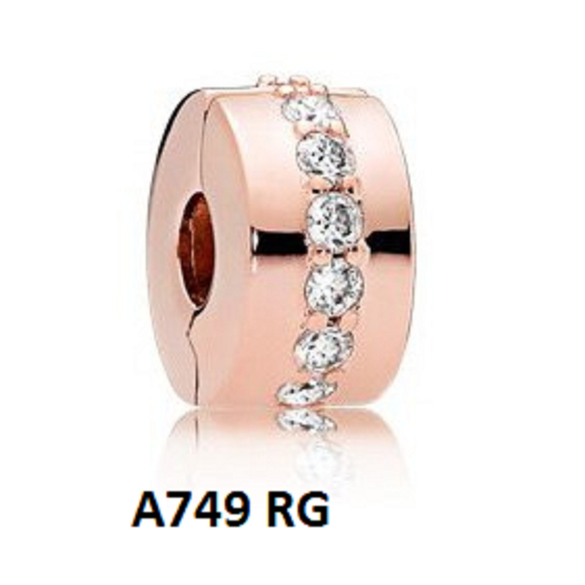 Rose Gold Flower Clip Charms for Pandora Bracelet, 925 Sterling Silver ...