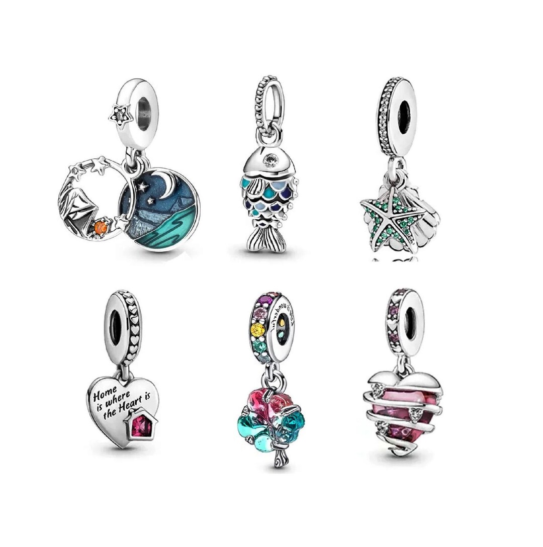 Murano Glass & Blue Fish Charm for Bracelet, Snake Chain Charm Fits ...