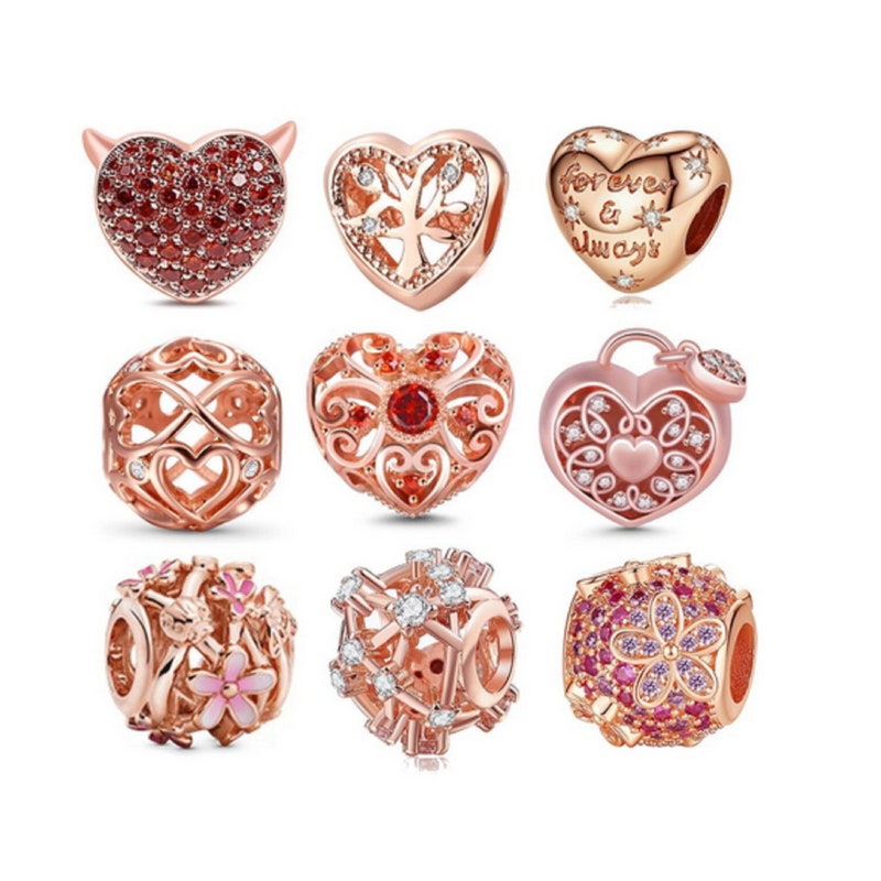 Rose Gold Pandora Charms - Etsy