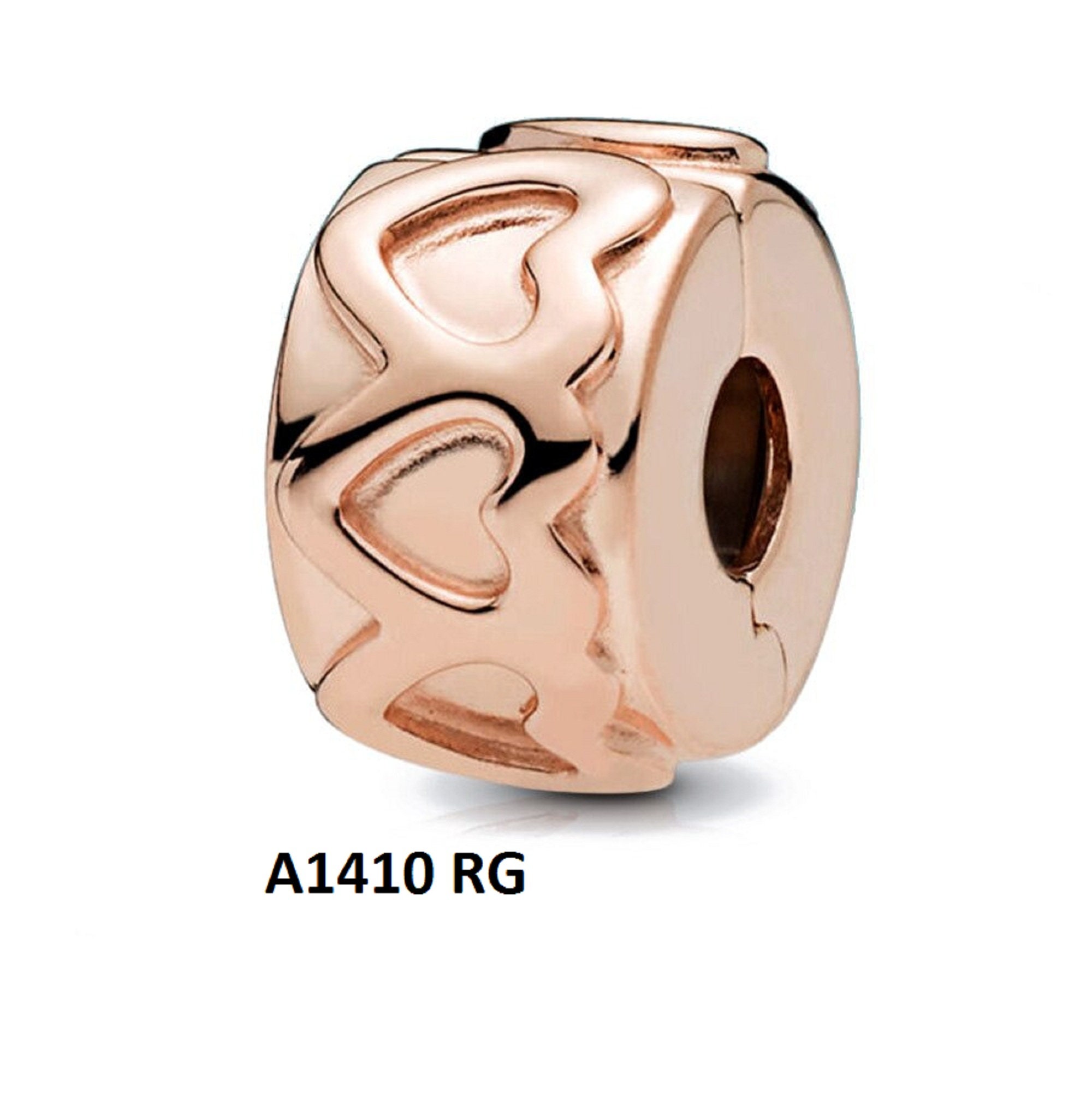 Rose Gold Flower Clip Charms for Pandora Bracelet, 925 Sterling Silver ...