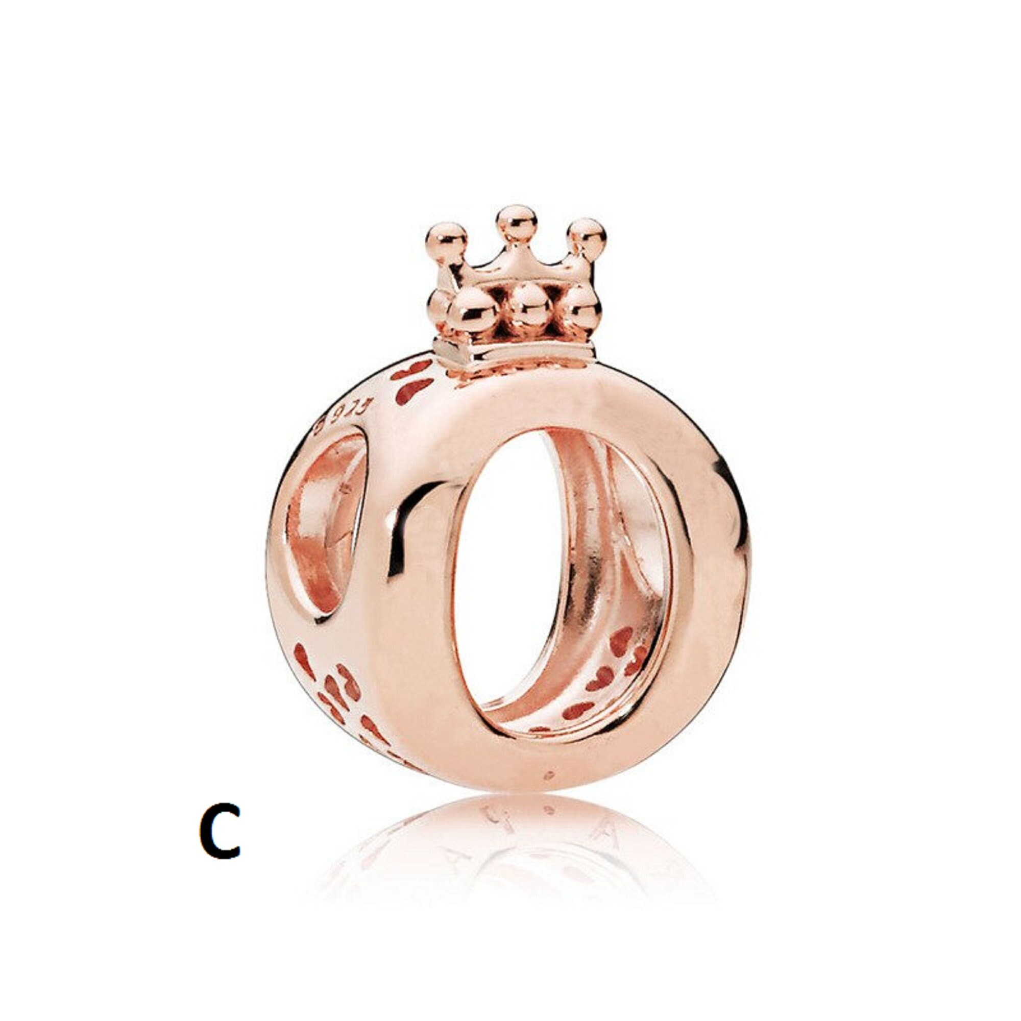 Rose Gold Dangle Charms for Pandora Bracelet, 925 Sterling Silver Heart ...