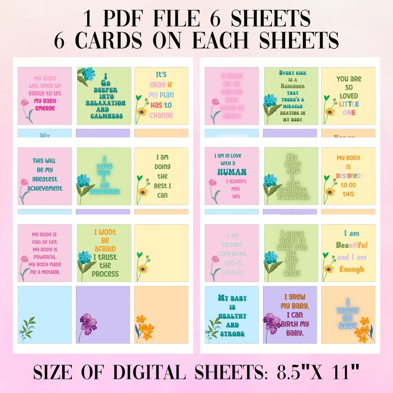 Pregnancy And Birth Affirmation Cards Printable Birth Affirmations
