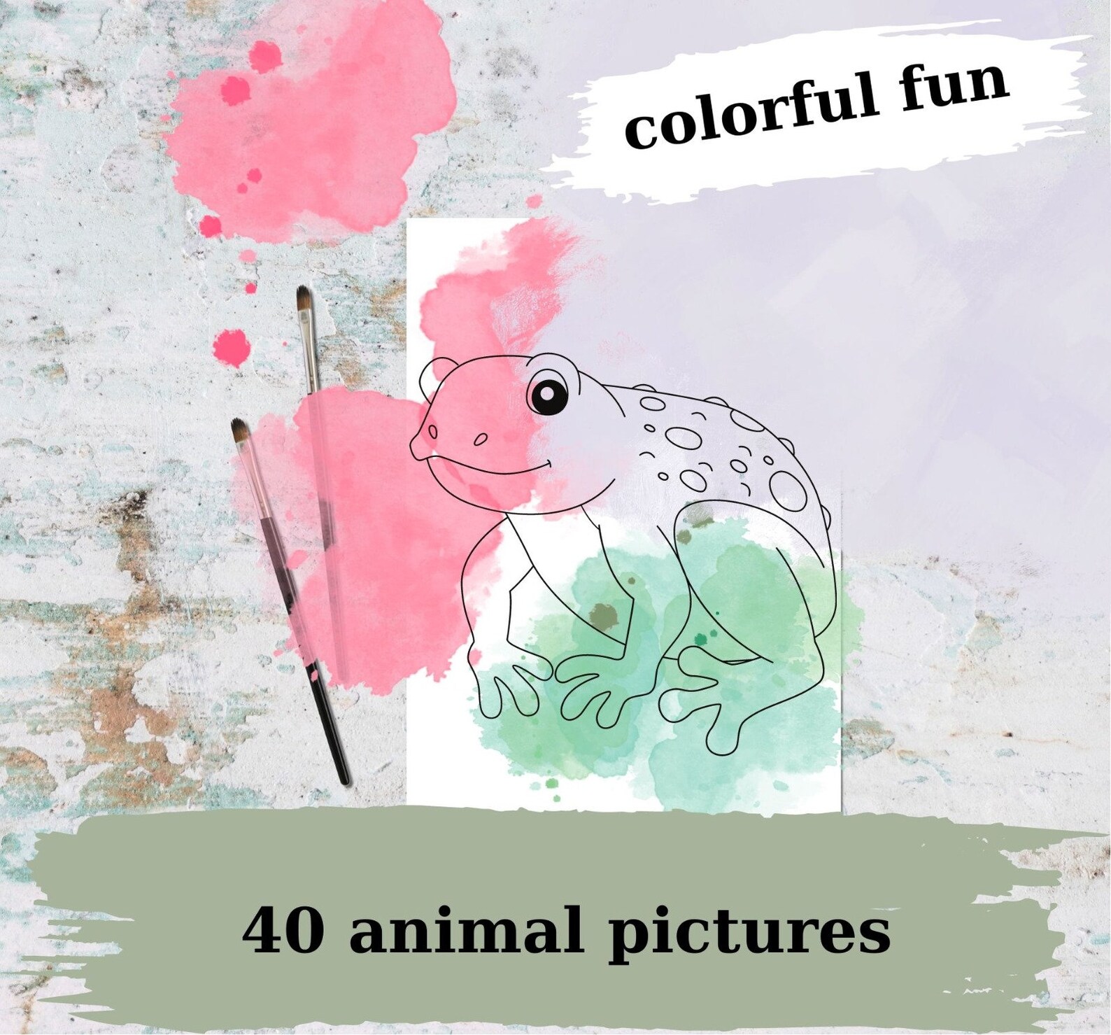 Fun Animals Digital Kids Coloring Pages V1 +40 : Animal Coloring Pages ...