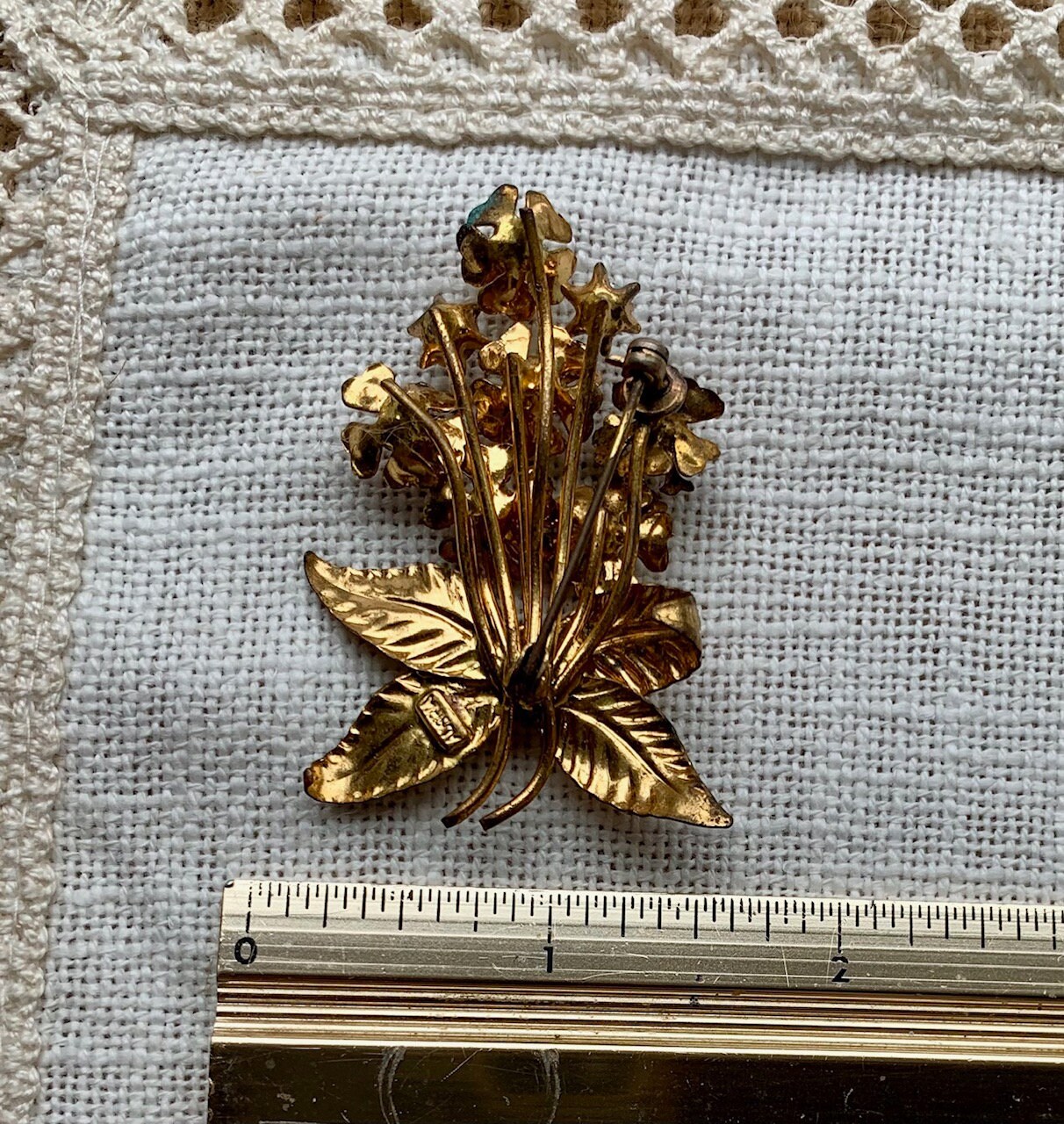 Vintage Austria Signed Brooch Vintage Jewelry Brooch Pin Floral Bouquet ...