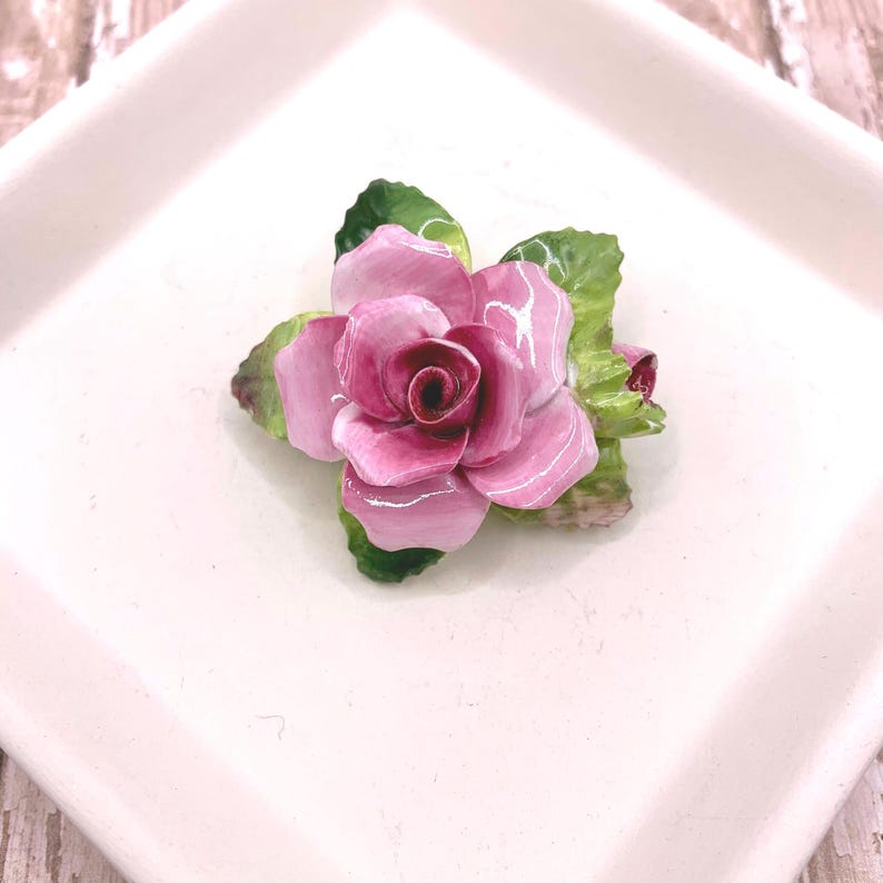 Vintage Jon Anton Bone China Rose Brooch: Made in England - Etsy