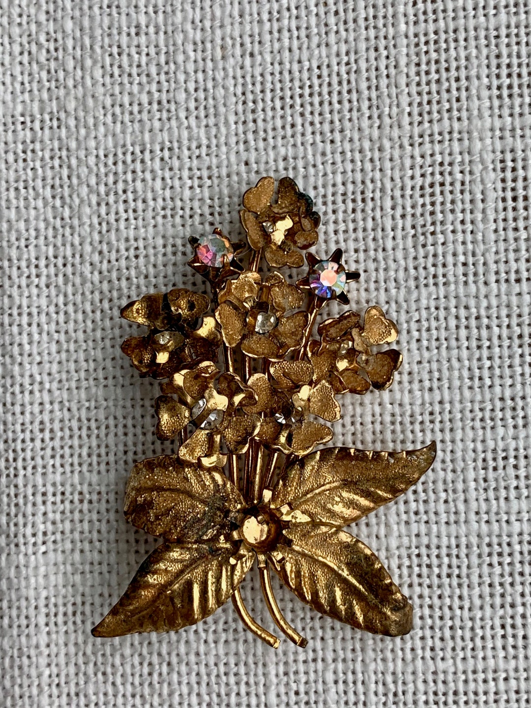 Vintage Austria Signed Brooch Vintage Jewelry Brooch Pin Floral Bouquet ...