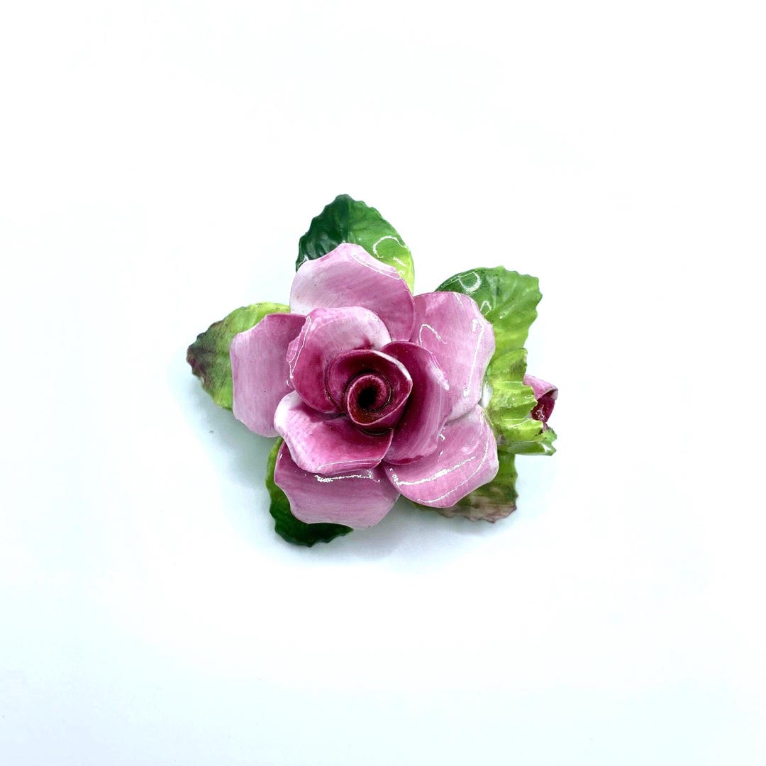 Vintage Jon Anton Bone China Rose Brooch: Made in England - Etsy