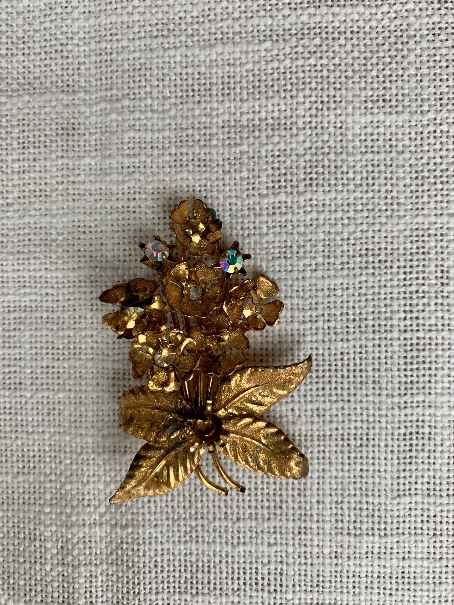 Vintage Austria Signed Brooch Vintage Jewelry Brooch Pin Floral Bouquet ...