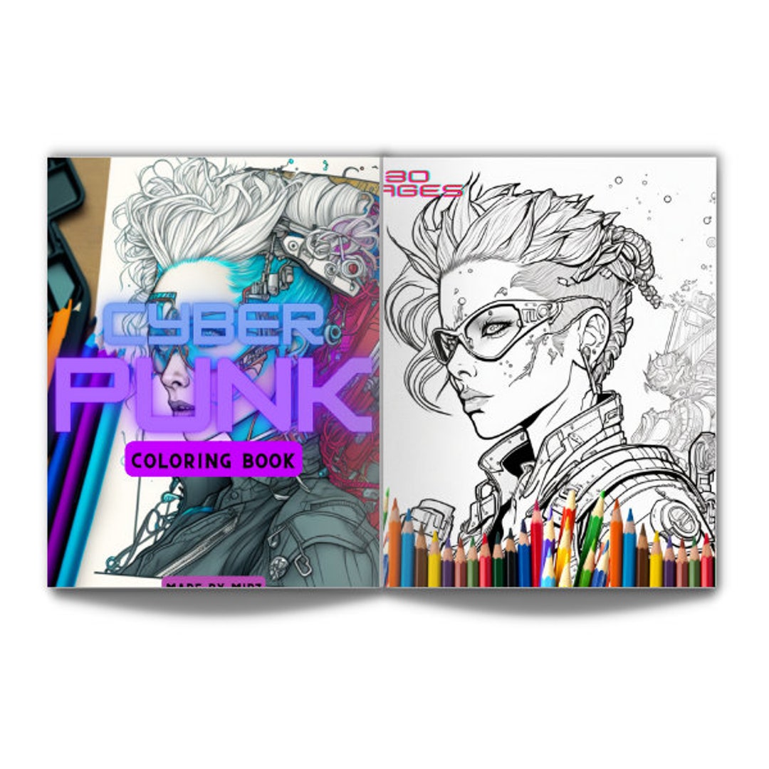 Cyberpunk Coloring Book Coloring Book Adult Coloring Book - Etsy