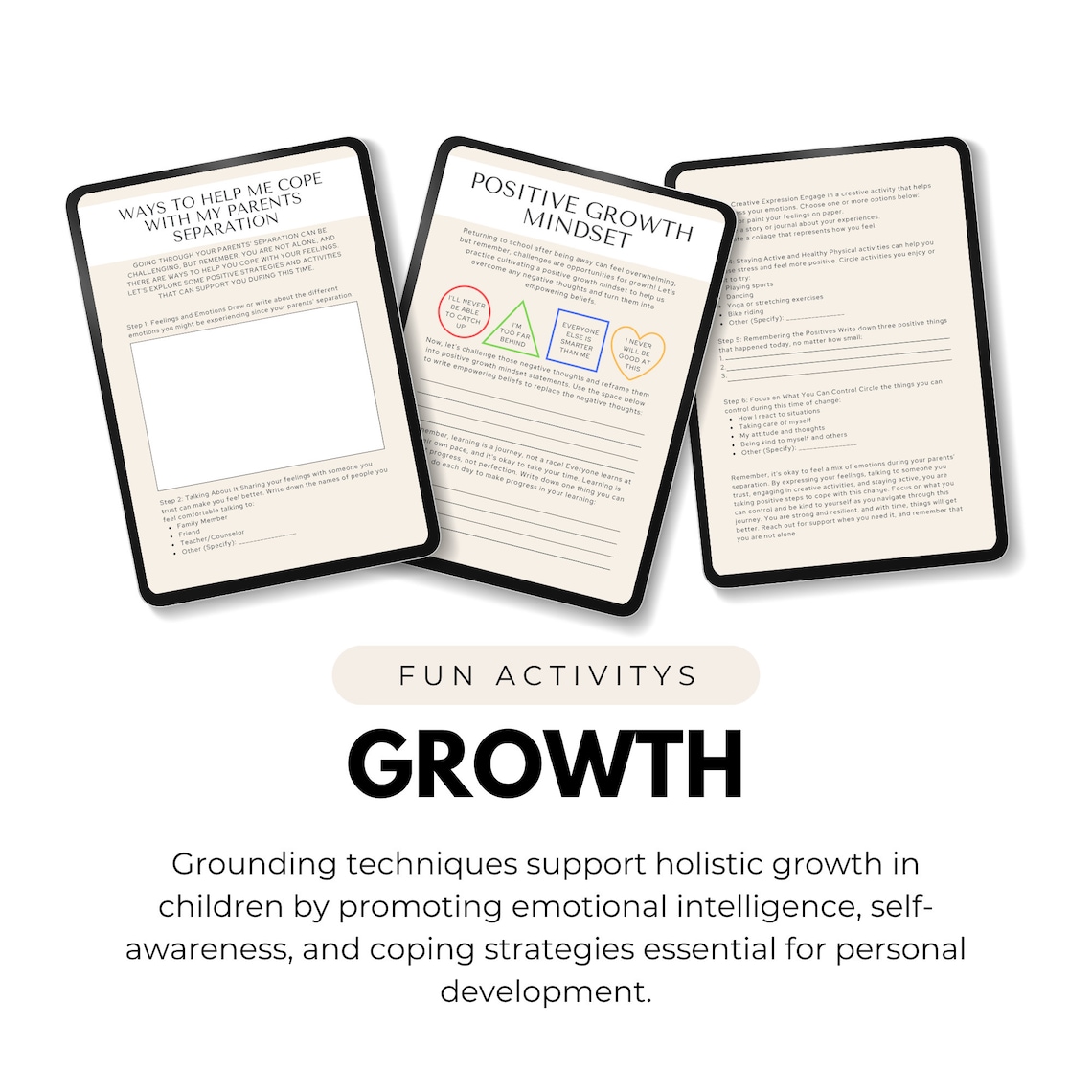 Grounding Techniques for Kids Emotional Regulation DBT Worksheets CBT ...