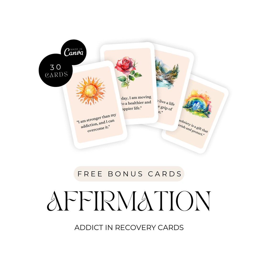 Recovery Positive Affirmation Cards Therapy Office Decor Positive Quote ...